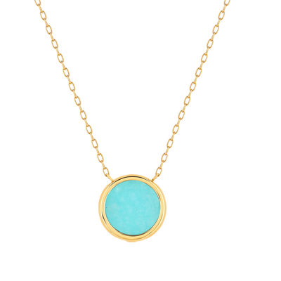 Collier or 750 jaune amazonite ronde 45 cm | MATY