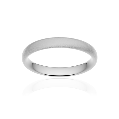 Alliance platine 950 givré ruban confort 3,5 mm | MATY