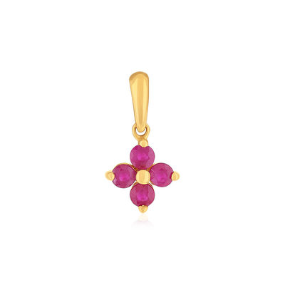 Pendentif or 750 jaune fleur rubis | MATY