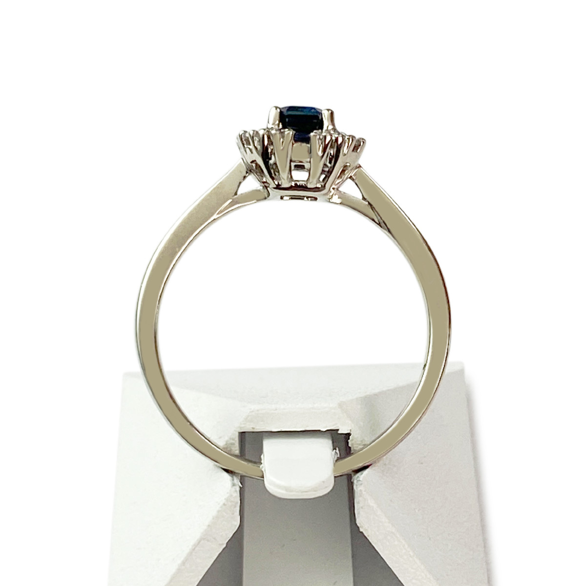 Bague or 750 blanc saphir et diamant | MATY