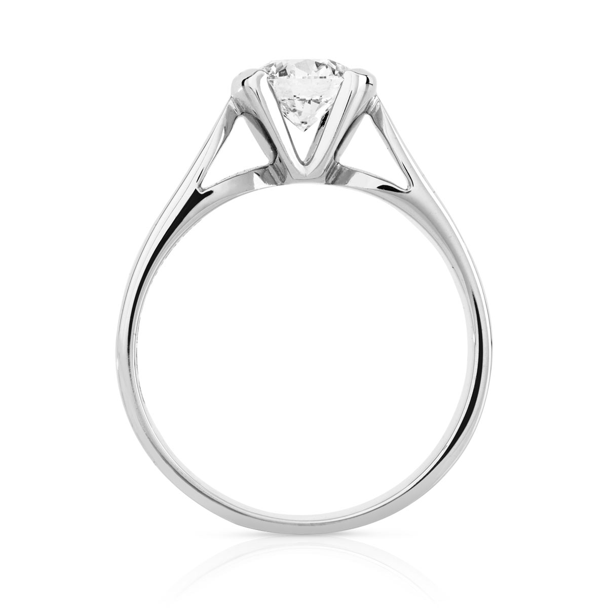 Bague Solitaire Or 750 Blanc Diamant 70 100e De Carat Femme