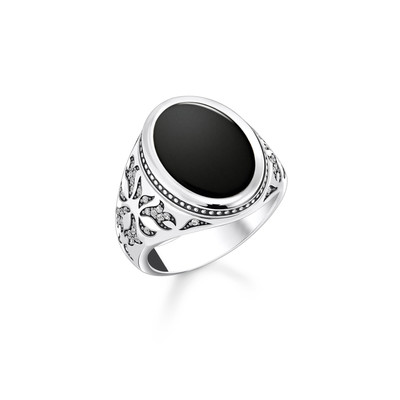Chevalière THOMAS SABO argent 925 onyx noir | MATY