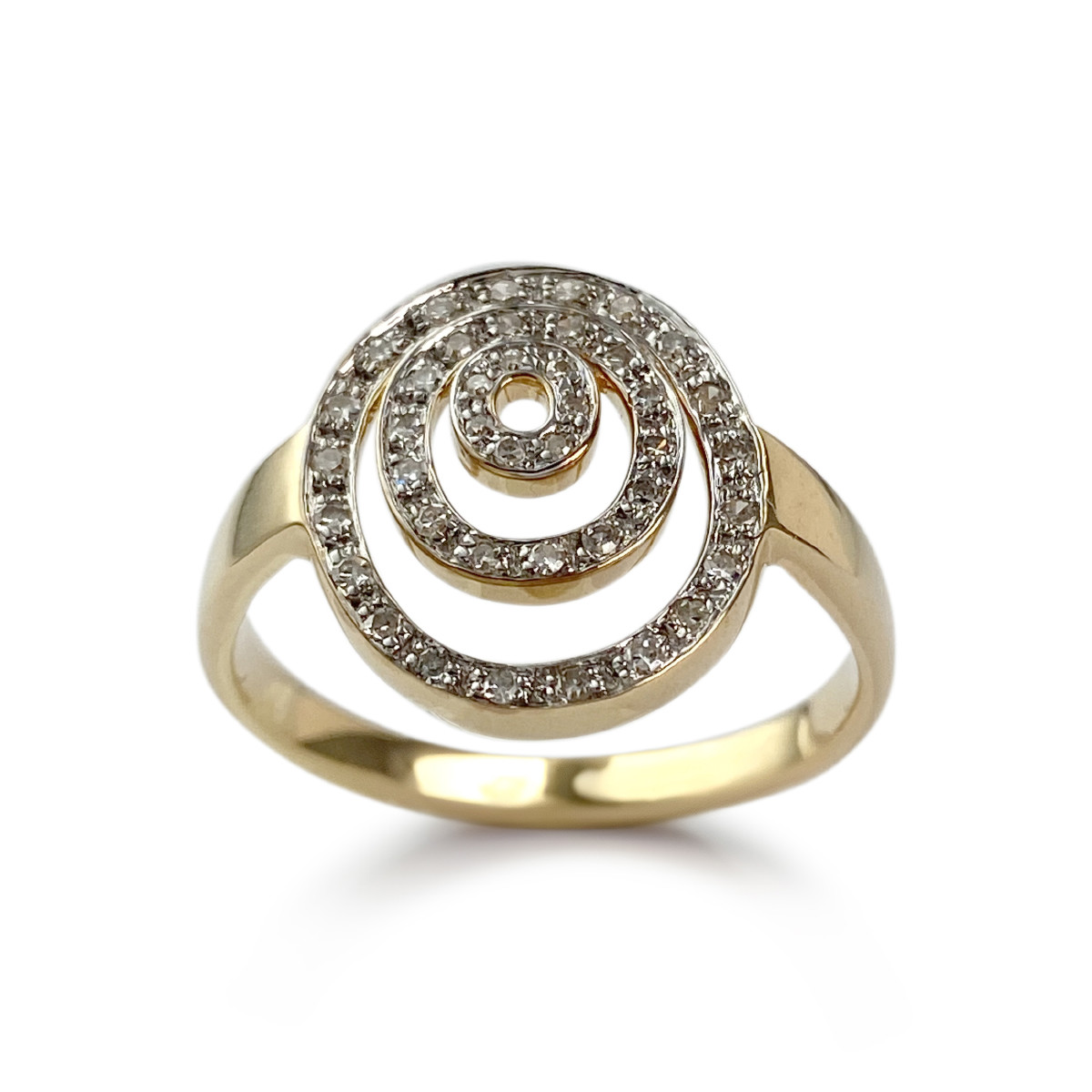 Second hand ring gold 750 2 tone diamonds | MATY