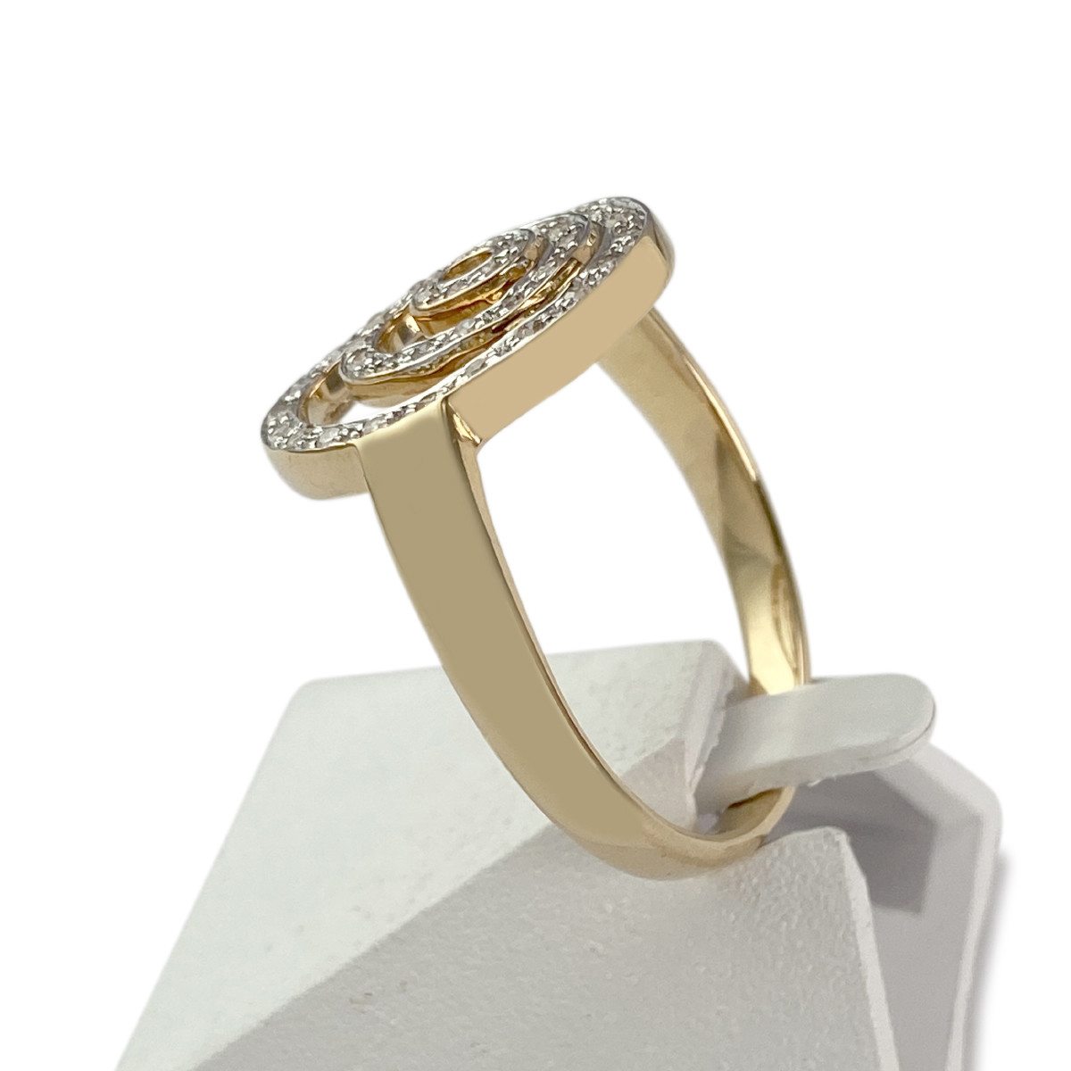 Second hand ring gold 750 2 tone diamonds | MATY