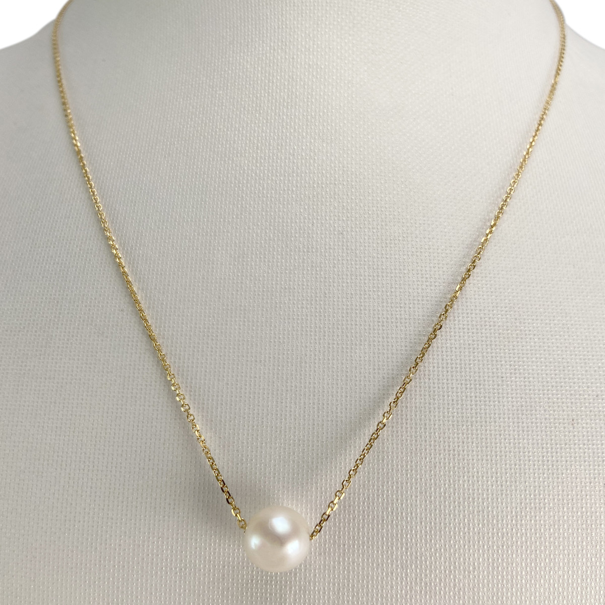 Collier d'occasion or 375 jaune maille forcat perle de culture | MATY