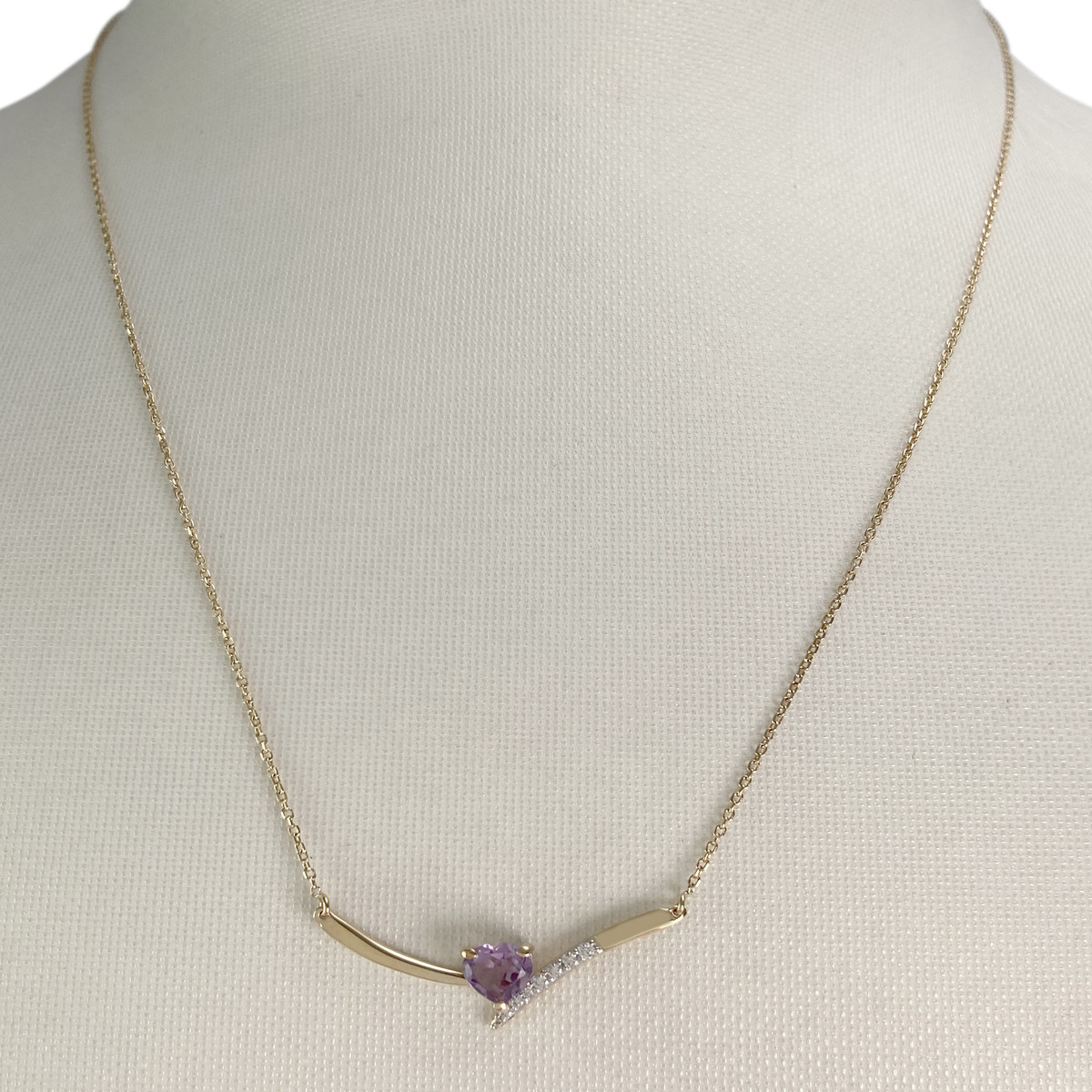 Collier d'occasion or 375 jaune maille forçat améthyste zirconia | MATY