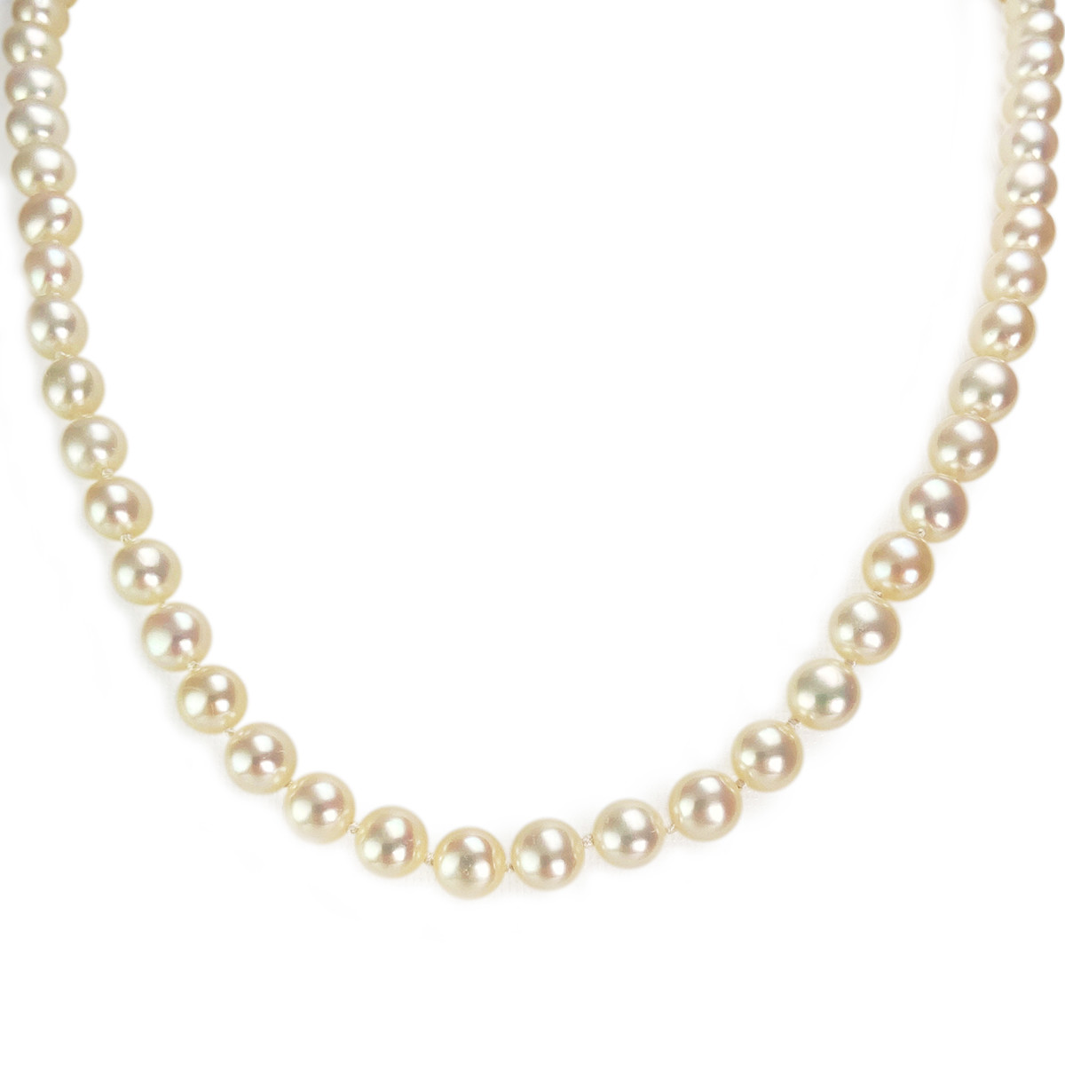 Collier d'occasion or 750 jaune maille perles, perles de culture de ...