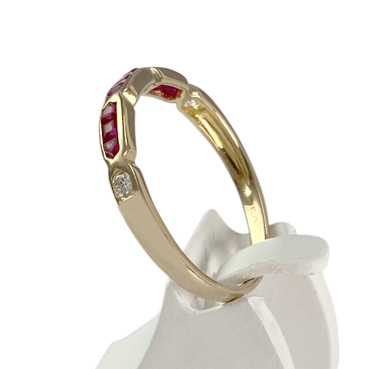 Bague d'occasion or 750 jaune rubis, diamants | MATY