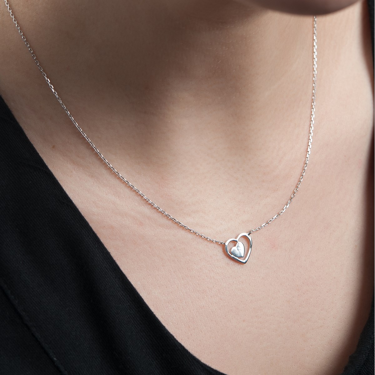 Collier en argent COEUR pour femme - Lorenzo R - Femme - Collier | MATY