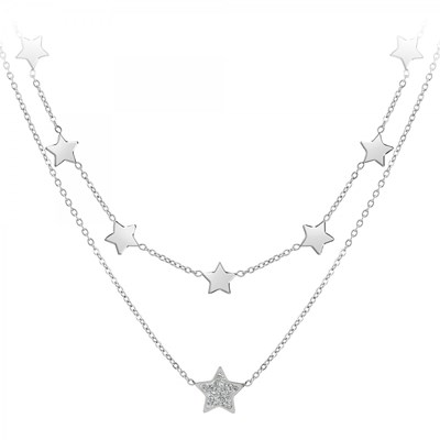 Collier multi rangs et étoiles SC Crystal | MATY