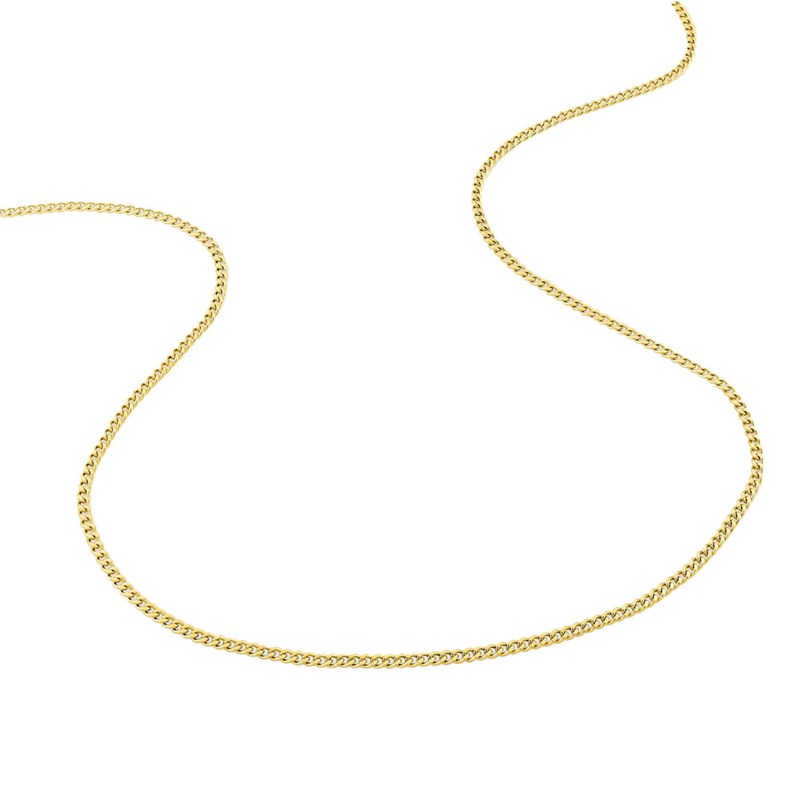 Chaîne mixte 40 cm - Maille Gourmette diamantée - Or 18 Carats ...