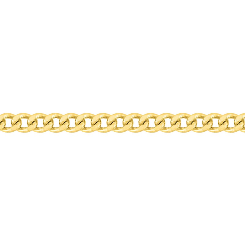 Chaîne homme 40 cm - Maille Gourmette diamantée - Or 18 Carats ...