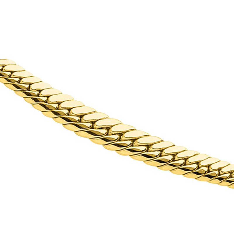 Collier Femme 42 cm - Maille Anglaise - Or 18 Carats - Largeur centre 6 ...