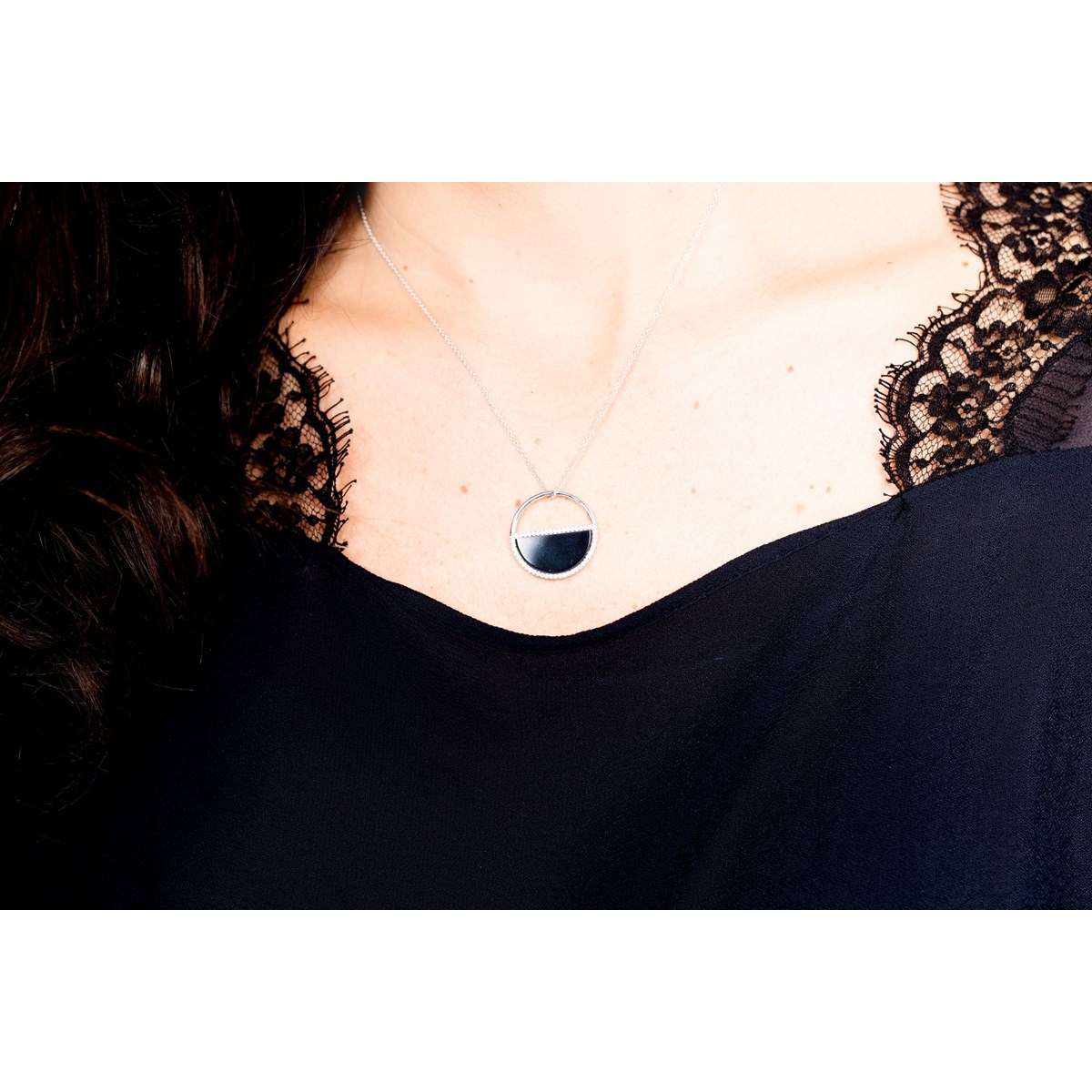 Collier Mia en Argent avec oxyde de zirconium blanc CERANITY | MATY