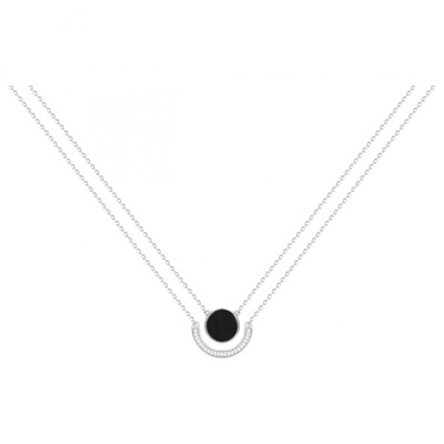 Collier multi-chaînes Sariah en Argent avec oxyde de zirconium blanc ...