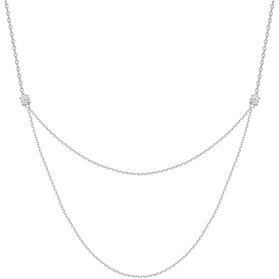Collier multi-chaînes en Argent avec oxyde de zirconium blanc THE ...