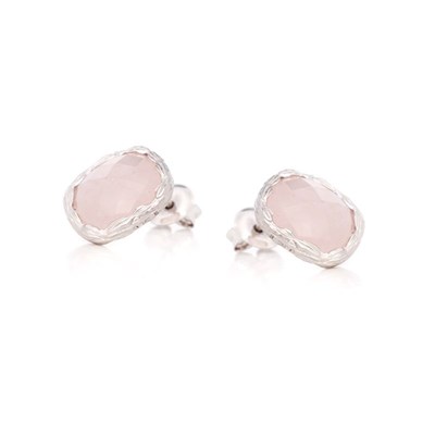 BO Quartz Rose argent rhodie LA MAISON DE L'AMBRE | MATY