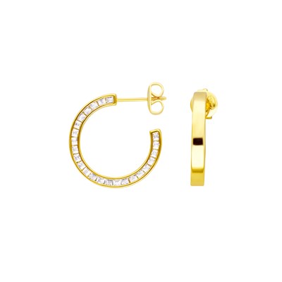 Round gold hoop earrings Diameter 25mm ORUSBIJOUX | MATY