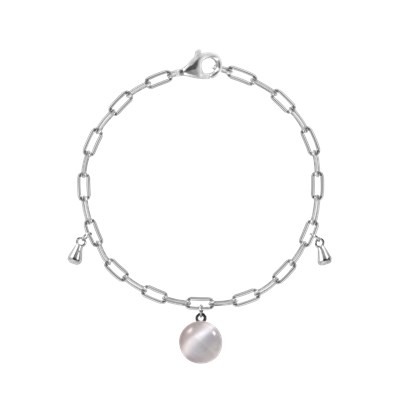 Bracelet en argent 925 rhodié avec pierre rose NEOLIA BIJOUX PARIS | MATY