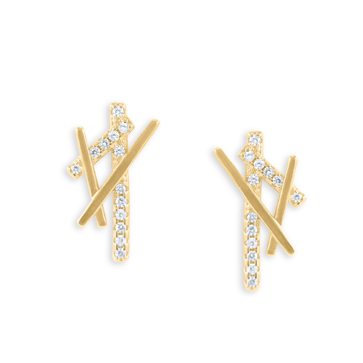Boucles d'oreilles plaquées or avec oxydes de zirconium NEOLIA BIJOUX ...