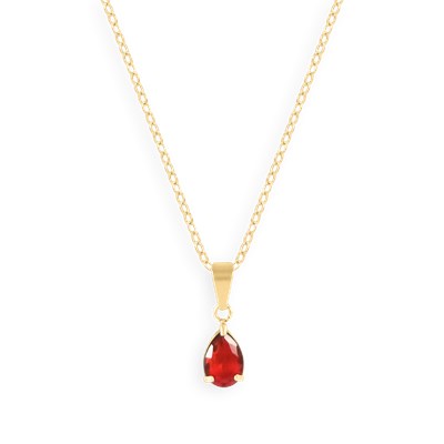 Collier en acier plaqué jaune avec oxyde de zirconium rouge NEOLIA ...