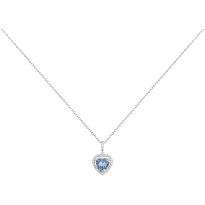 Collier Caroline en Argent avec oxyde de zirconium bleu topaze GRIFFE ...