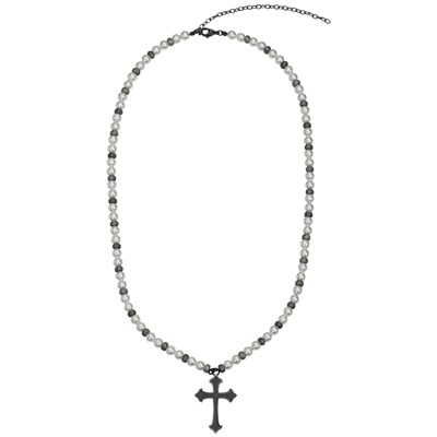 Collier mono-motif Kévin en Acier 316L avec perle PHEBUS | MATY