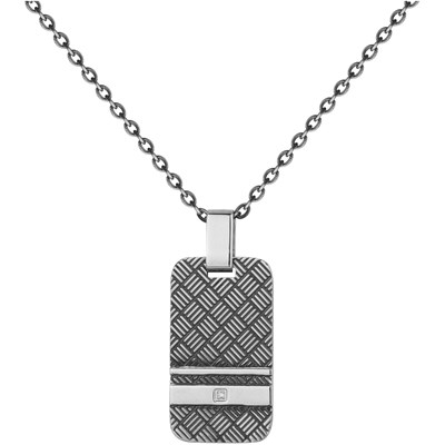 Collier mono-motif Brice en Acier 316L avec diamant blanc PHEBUS | MATY