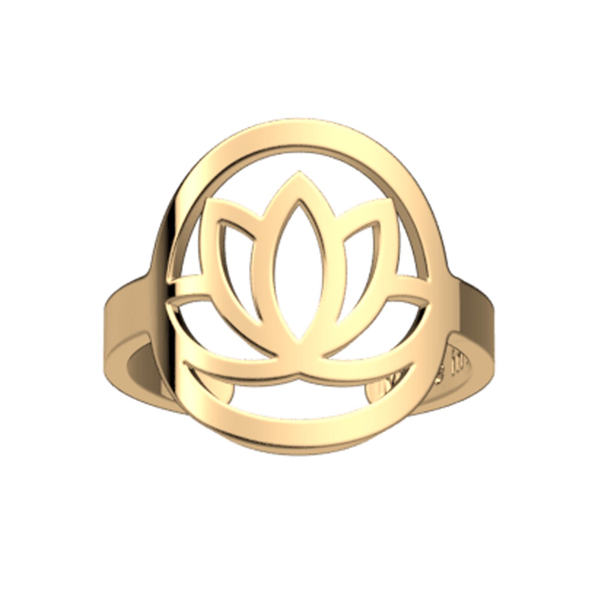 Bague ronde Les Georgettes Lotus dorée 16mm | MATY