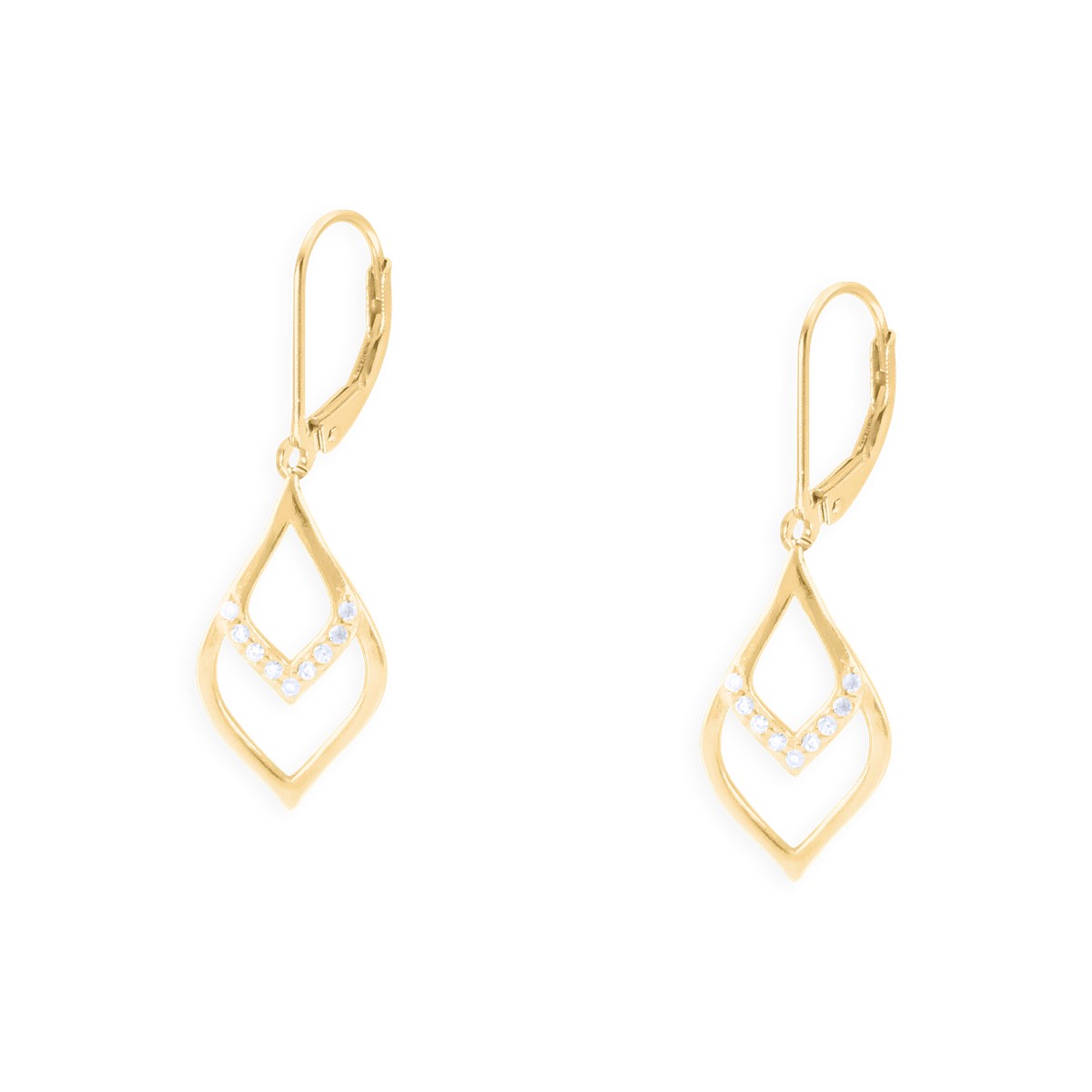 Boucles d'oreilles plaquées or avec oxydes de zirconium NEOLIA BIJOUX ...