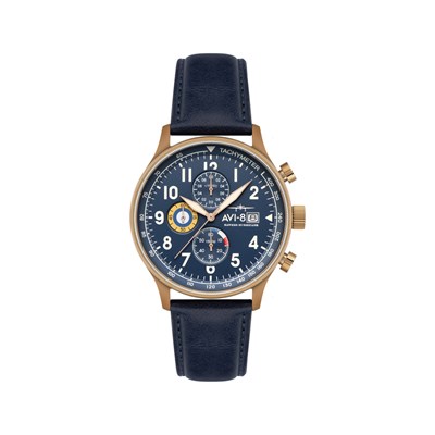 Hawker Hurricane - Montre homme - Bracelet en cuir véritable bleu AVI 8 ...