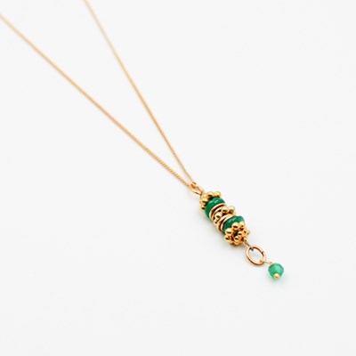 Collier tige heishi Onyx vert - JANE L ATELIER DES DAMES | MATY